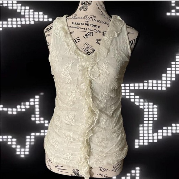 Vanity | Tops | Y2k Vanity Victorian Whitecream Lace Top | Poshmark